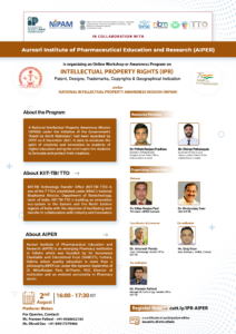 IPR Workshop under NIPAM in collaboration with AIPER Cuttack ...
